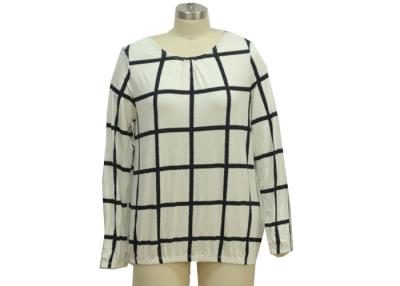 China Checks Patterned Office Ladies Casual T Shirts Basic Womens Tees Custom Size for sale