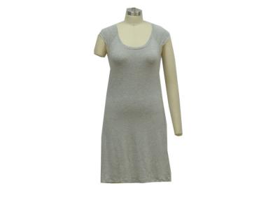 China Grey Full Length Ladies / Women'S Casual Dresses Cap Sleeve Maxi Dress Plus Size for sale