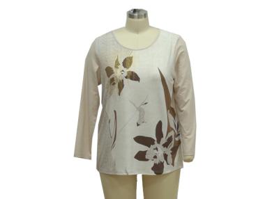 China Flower Gold Foil Printing Ladies Casual T Shirts Women'S Spring Tops for sale