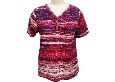 China Irregularly Shape Ladies Striped T Shirt , Women'S Collared T Shirts Quick Dry for sale