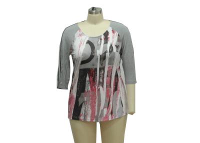 China Customized Brand Ladies Casual T Shirts Raglan 3 4 Sleeve Shirt Eco Friendly for sale