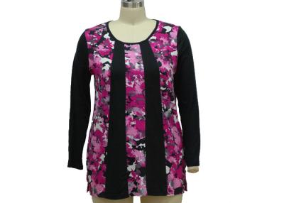 China Romantic Long Sleeve Floral T Shirt Top , Full Sleeves T Shirts For Womens Beautiful for sale