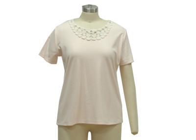 China Pretty Casual Ladies Wear Printed Lace Neck T Shirt Casual Evening Outfits for sale