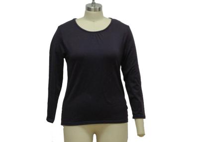 China Plain Crew Nack Casual Ladies Wear Single Face Fleece Basic Long Sleeve T Shirt for sale