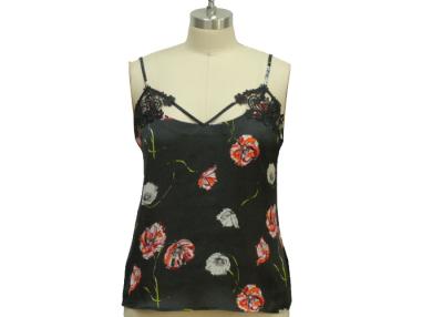 China Neck Lace Casual Ladies Wear Floral Strappy Midi Dress Nightwear 100% Polyester Satin for sale