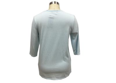 China Ladies Casual Wear  3/4  Sleeve  / Ladies  Softness T Shirt  Big Printing In Front for sale