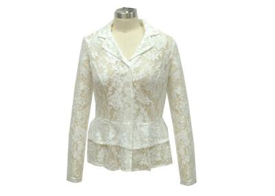 China Lady's Sexy  Long Sleeve Party Wear Casual Top With Lace / Slim  Woman Lace Casual Shirt for sale