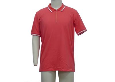 China Nice Red Mens Polo T Shirts Placket With Adhesive Tape Customized  Size for sale