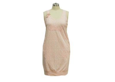 China Patched Embroider Ladies Night Dresses Sleepwear Cami Maxi Dress Water Printing for sale