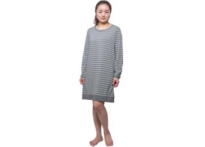 China Ladies Comfortable Long Sleeve Stripped Pajamas Nightwear For Woman , Bamboo Cotton Fabric for sale