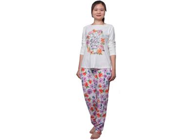 China Spring Ladies Cotton Pyjamas / Soft Long Sleeve Top And Pant Nightwear for sale