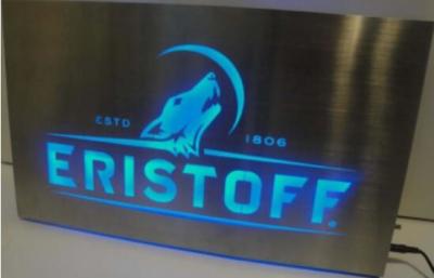 China ERISTOFF SIGN VODKA 'BLUE' METAL BAR SIGN  Absolut vodka Bar Pub LED Light Sign for sale