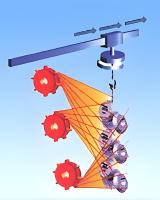 China PLC Control Spinner Hanger Shot Blasting Machine with No Pit Structural Form and Overhead Tracks Hooks for sale