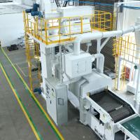 China Pass Through Shot Blasting Machine With Manganese Wire Mesh Continuous Blasting For Flat Metal Parts for sale
