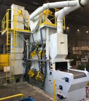 China Pass Through Shot Blasting Machine With Manganese Wire Mesh Continuous Blasting For Flat Metal Parts for sale