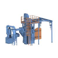 China PLC Control Spinner Hanger Shot Blasting Machine with No Pit Structural Form and Overhead Tracks Hooks for sale