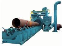 China Steel Pipe External Surface Steel Rebar Automatic Shot Blasting Machine With Special Rollers for sale