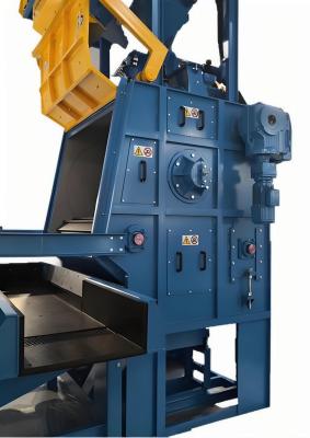 China Steel Belt Apron Tumble Drum Shot Blasting Machine 1300kg Load Capacity for Medium Metal Parts for sale