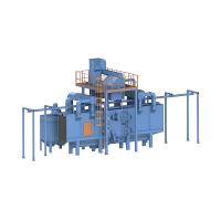 China Fully Automatic Monorail Shot Blasting Machine PLC Control HMI 500kg Capacity Continuous Workflow for sale