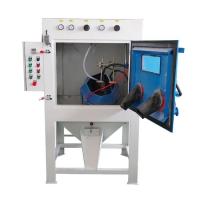 China Rotary Drum Automatic Sand Blasting Machine For Small Metal Parts Batch Cleaning for sale