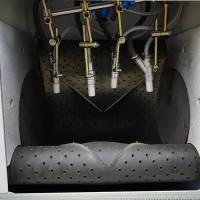 China Tumble Rubber Belt Automatic Sand Blasting Machine for Aluminum Parts Cleaning 100kg Load for sale