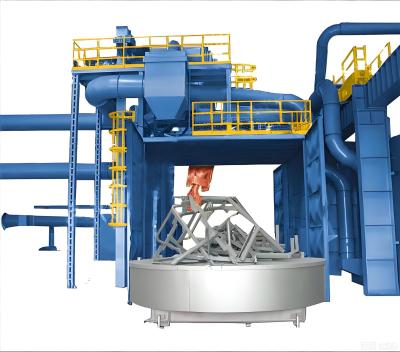 China Big Rotary Table Shot Blasting Machine For Large Heavy Metal Parts Blasting for sale