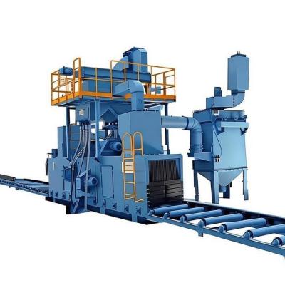 China 0.5-4.0m/Min Roller Conveyor Shot Blasting Machine Using Cut Wire Shot Media Ensuring Surface Cleaning for sale