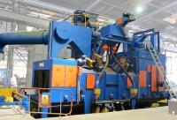 China 0.5-4.0m/Min Roller Conveyor Shot Blasting Machine Using Cut Wire Shot Media Ensuring Surface Cleaning for sale