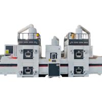China One Pass Double Sides Automatic Sand Blasting Machine For Stainless Steel Sheets for sale