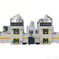 China One Pass Double Sides Automatic Sand Blasting Machine For Stainless Steel Sheets for sale