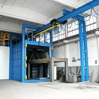 China Overhead Monorail Pass Through Shot Blasting Machine 10000x600x1200mm 95kW for sale