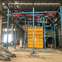 China PLC Control Spinner Hanger Shot Blasting Machine with No Pit Structural Form and Overhead Tracks Hooks for sale