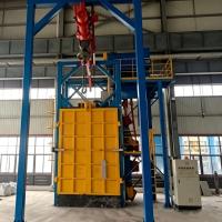 China PLC Control Spinner Hanger Shot Blasting Machine with No Pit Structural Form and Overhead Tracks Hooks for sale