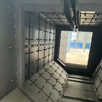 China PLC Control Spinner Hanger Shot Blasting Machine with No Pit Structural Form and Overhead Tracks Hooks for sale
