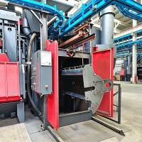 China Overhead Conveyor Spinner Hanger Shot Blasting Machine 300kg Hook Capacity Continuous Blasting for sale