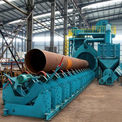 China Steel Pipe Shot Blasting Machine with Precise Control Over Blasting Intensity, Wear-Resistant Manganese Steel Liner, and Adjustable Conveying Speed 0.5-4m/min for sale