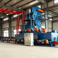 China Roller Conveyor Pass-Through Shot Blasting Machine suitable for blast cleaning of complex large steel profiles H beam and I beam bars for sale