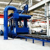 China Roller Conveyor Shot Blasting Machine 0.5-4 m/min PLC Control Manganese Steel Liner for Steel Profiles for sale