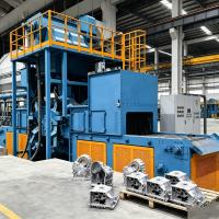 China Wire Mesh Shot Blasting Machine with PLC Control Touch Screen Manganese Steel Construction for Sa2.5~3.0 Cleanliness for sale