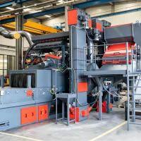 China Manganese Steel Wire Mesh Shot Blaster 600-1250mm Continuous Blasting Cartridge Dust Removal for sale