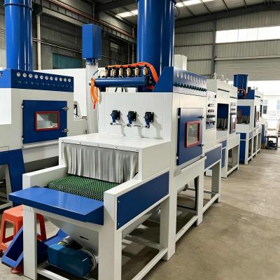 China Automatic Pass Through Conveyor Sand Blasting Machine PLC Control 220V 380V 440V for 2000x1500x1800mm Workpieces for sale
