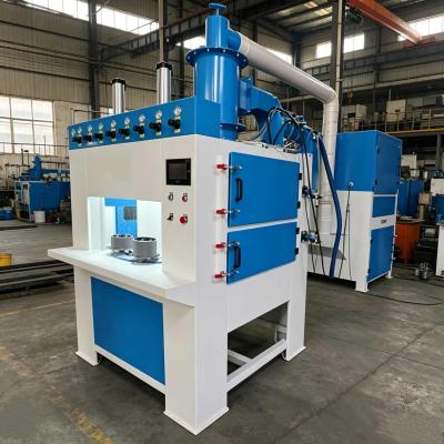 China Fully Automatic Multi Rotary Table Sand Blasting Machine with Wear-Resistant Rubber Lined Chamber for Industrial Workpieces for sale