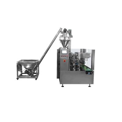 China Auger Premade Bag Powder Packing Machine 2.3KW 30-50L Barrel Capacity for sale