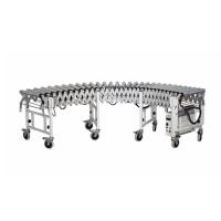 China Stainless Steel Motorized Flexible Extendable Roller Conveyor 50mm Roller 300kg/m Loading Capacity for sale