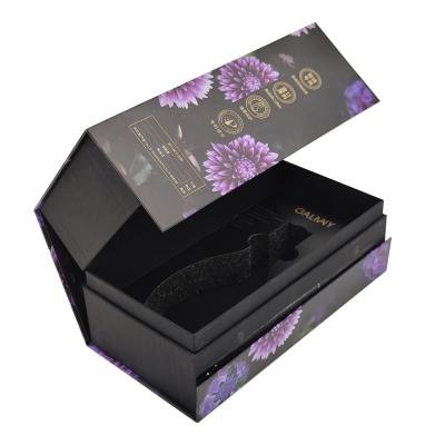 China Free sample custom special shape flip hard paper box luxury cosmetics skin care packaging carton with insert tray for sale