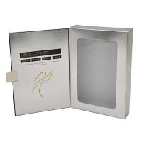 China Custom flat folding cosmetics box glossy film packaging carton with window for cosmetics and skin care products packing for sale