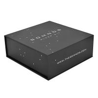 China Custom luxury flip top magnetic closure gift box black paper cardboard packaging box with foam insert for sale