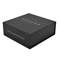 China Custom luxury flip top magnetic closure gift box black paper cardboard packaging box with foam insert for sale