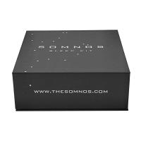 China Custom luxury flip top magnetic closure gift box black paper cardboard packaging box with foam insert for sale