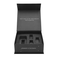 China Custom luxury flip top magnetic closure gift box black paper cardboard packaging box with foam insert for sale